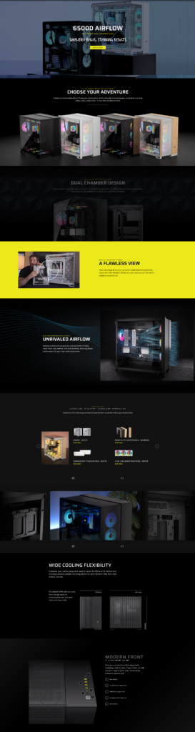 CORSAIR CASE 6500D AIRFLOW TEMPERED GLASS MID-TOWER, Black - Hasoobi